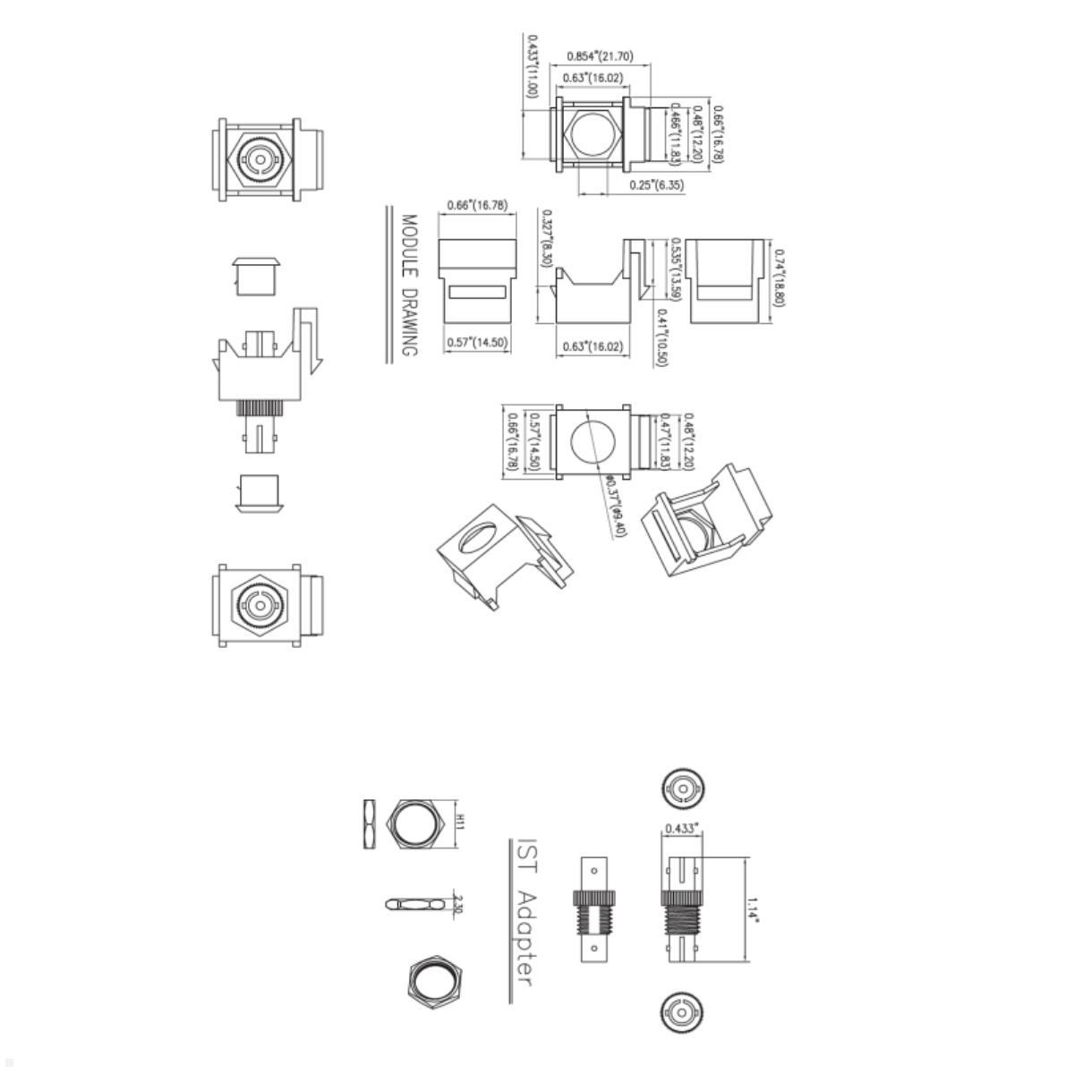 Keystone modul LWL ST Steckdosenleiste - Bachmann 918.073