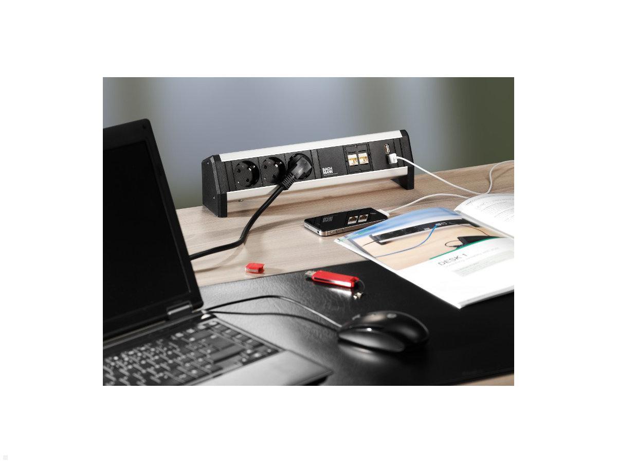 Bachmann DESK 1, 2x Steckdose, 1 USB C Charger 60W