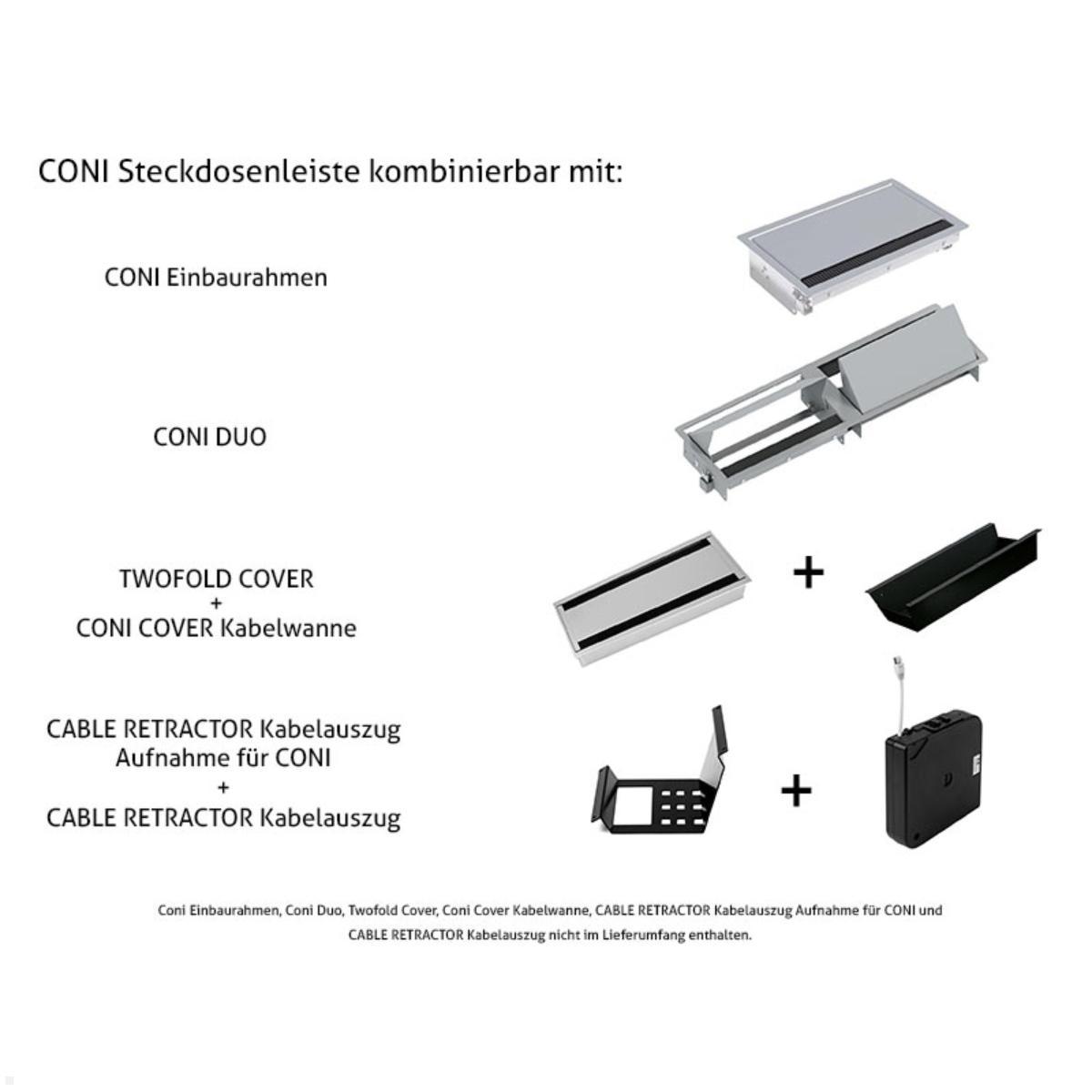 Tischeinbau Steckdosen mit USB A/C Charger, CONI 912.233