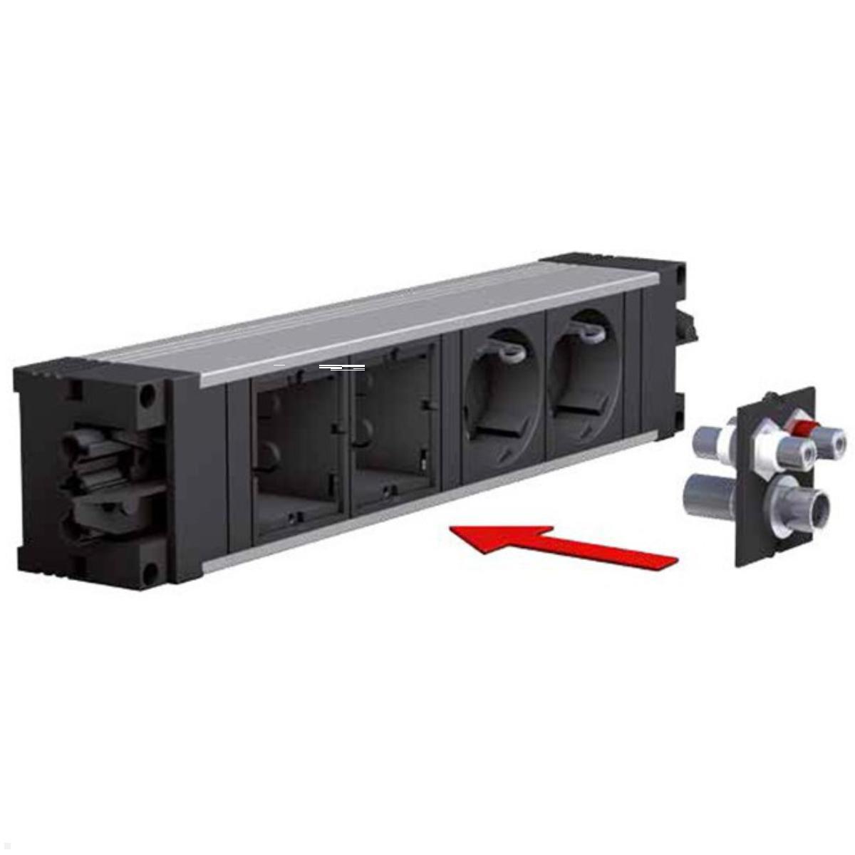 2-fach Steckdose 2x Custom Modul, Bachmann Step Alu 906.10933