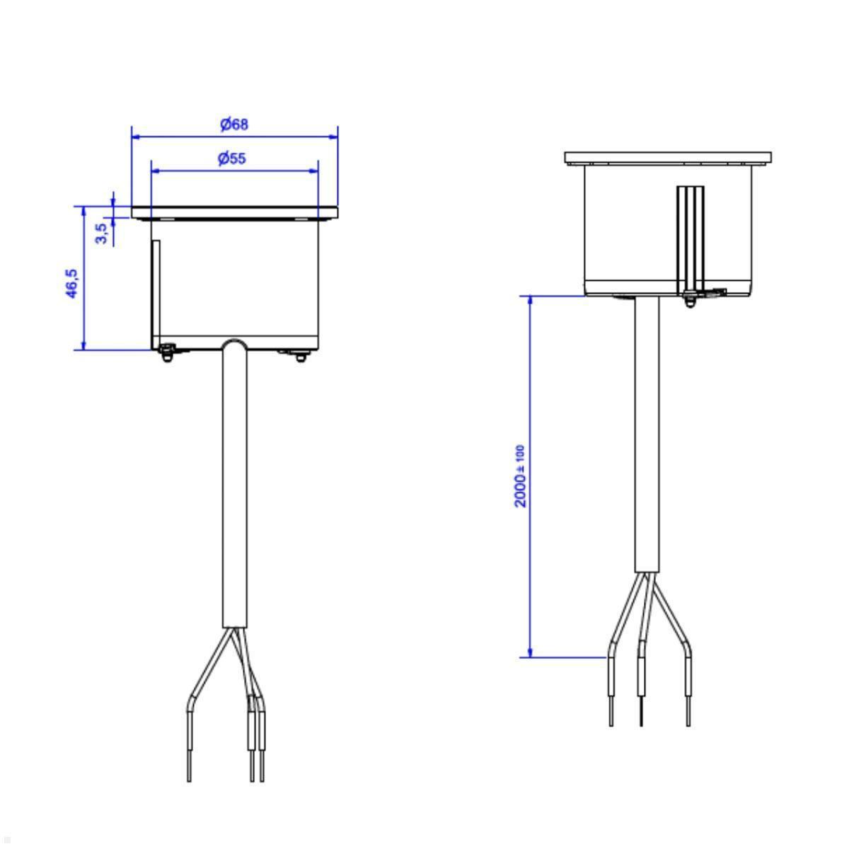 FR Einbausteckdose mit 2m Kabel - Bachmann PIX 926.303