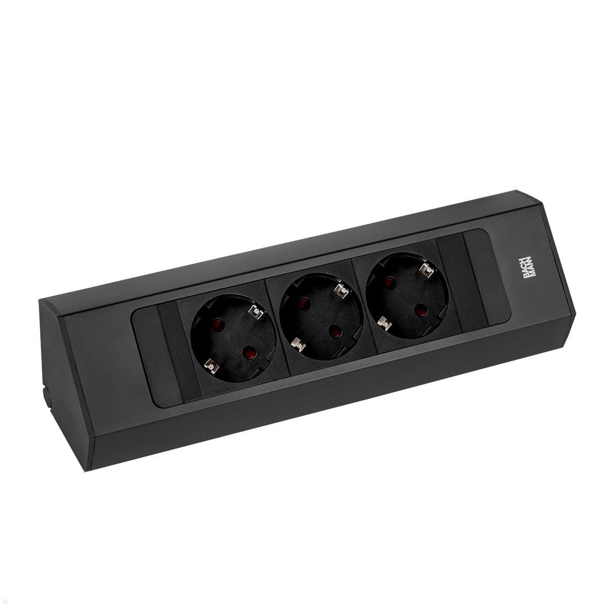 Eck 3x Steckdosen kurz, schwarz - Bachmann CASIA 932.100