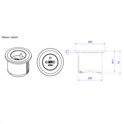 Einbausteckdose UTE Frankreich, Bachmann PIX 926.003