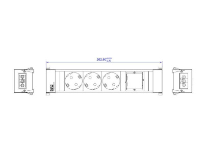 Bachmann CONFERENCE/TOP FRAME 4-fach 3x Steckdose, 1x Custom 909.004