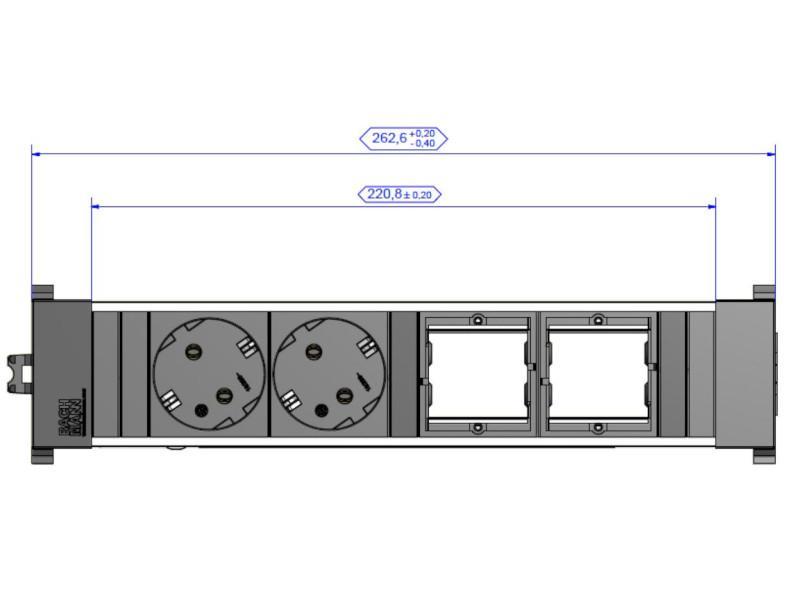 Bachmann 909.003 CONFERENCE/TOP FRAME 4-fach 2x Steckdose