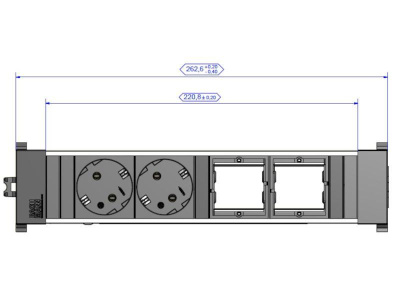 Bachmann 909.003 CONFERENCE/TOP FRAME 4-fach 2x Steckdose