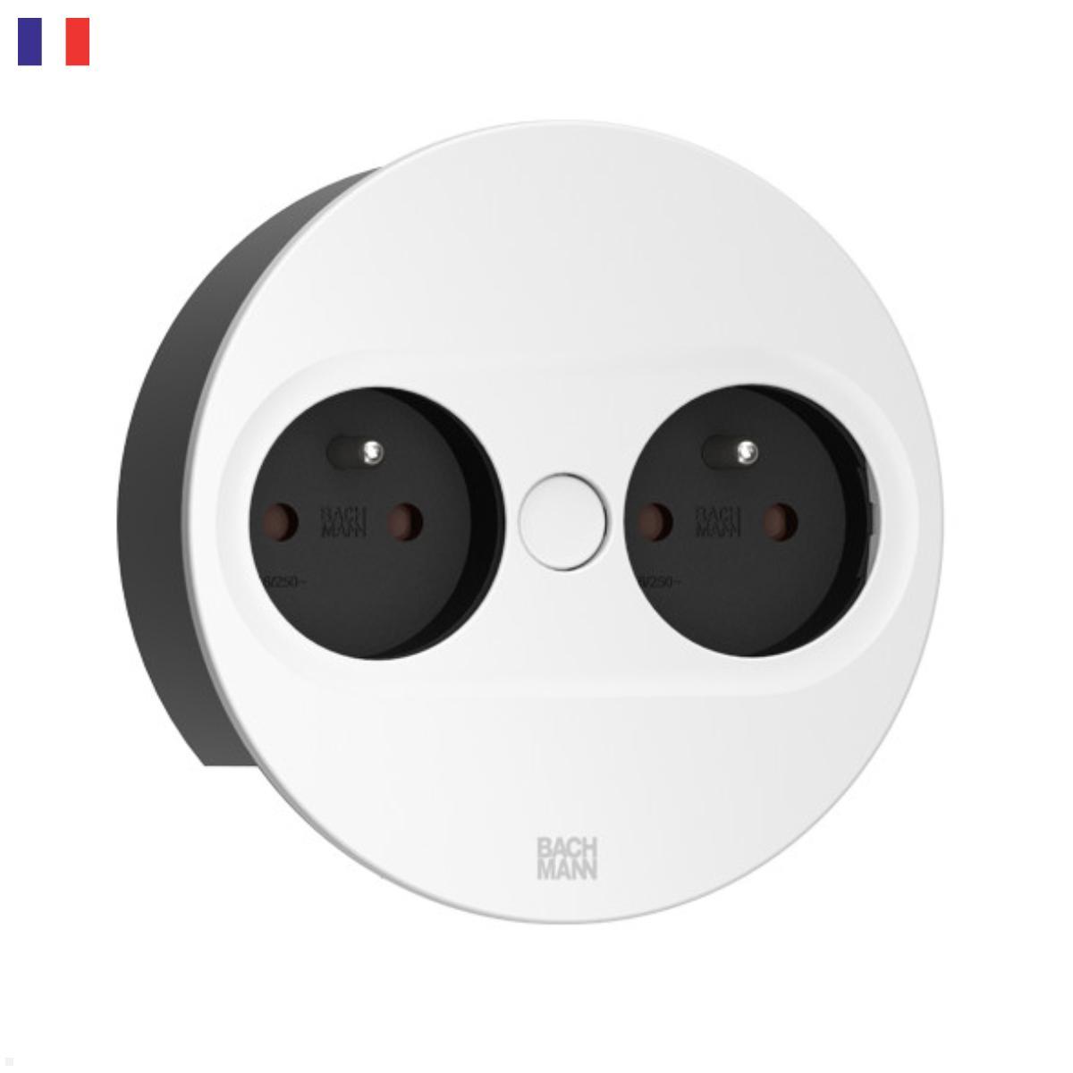 Einbausteckdose 2x UTE, Bachmann TWIST 2 (946.202) rund